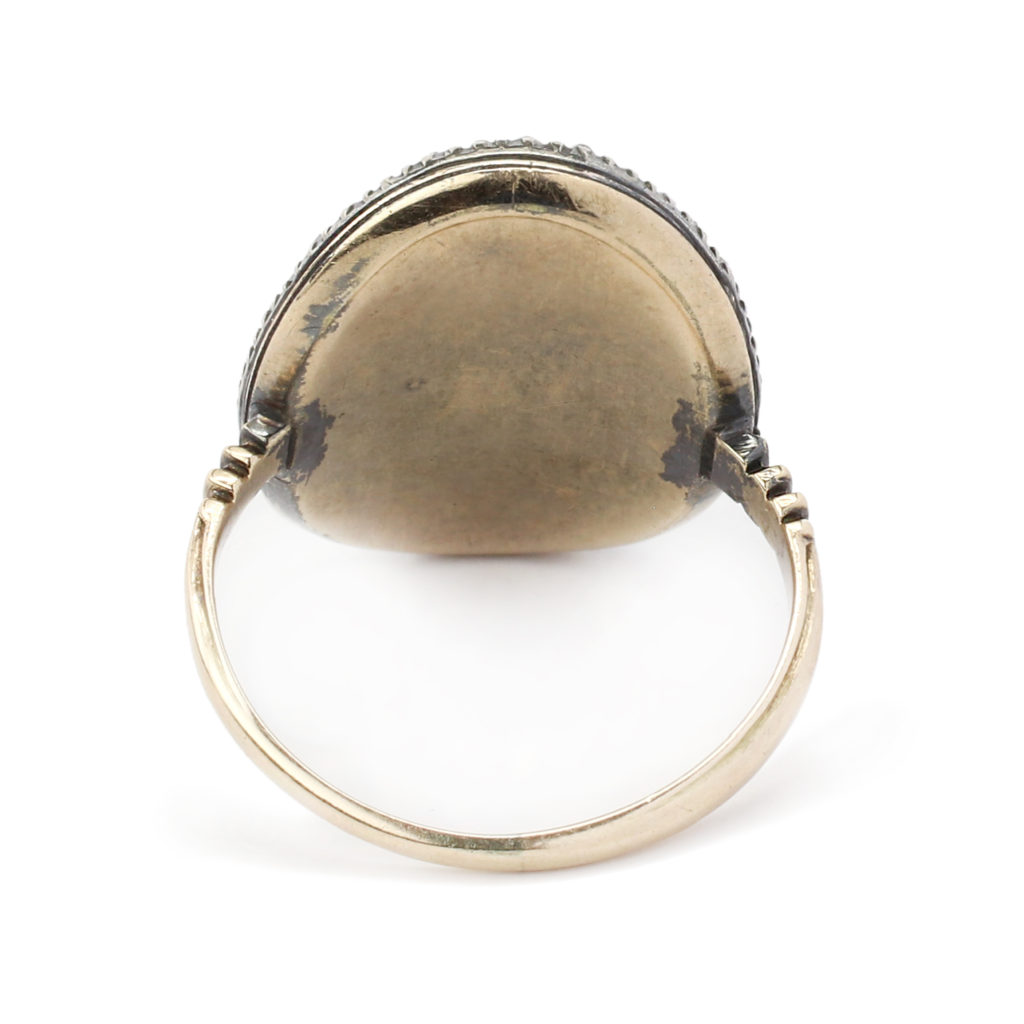 Early Georgian Silver Topped Gold Portrait Ring - FD Gallery