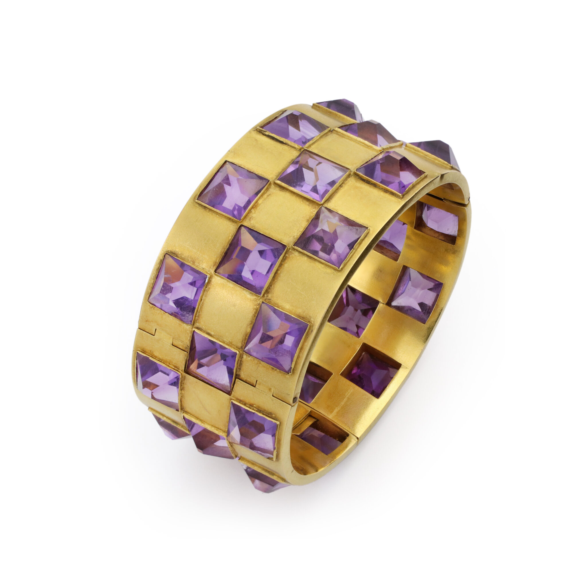Antique Gold and Amethyst Mid Arm Cuff Bracelet - FD Gallery